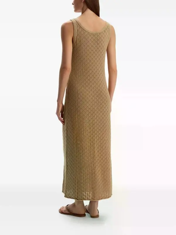 12 STOREEZ Knit Diamond-pattern Maxi Dress