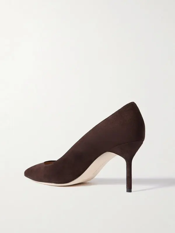 Manolo Blahnik Bb 70 Suede Pumps - Brown
