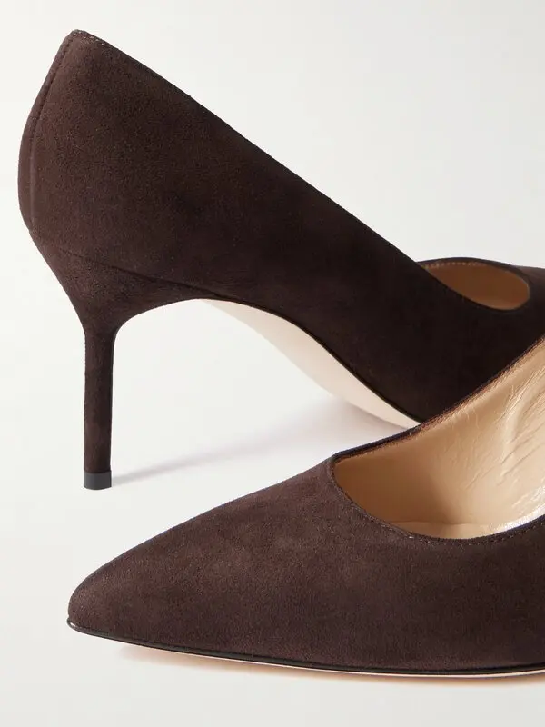 Manolo Blahnik Bb 70 Suede Pumps - Brown