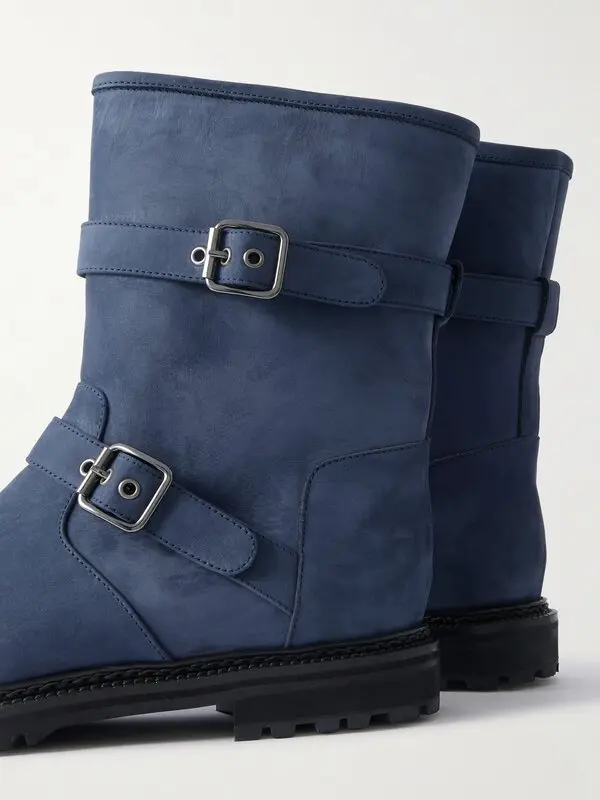 Manolo Blahnik Sulaltrosa 30 Buckled Nubuck Ankle Boots - Blue