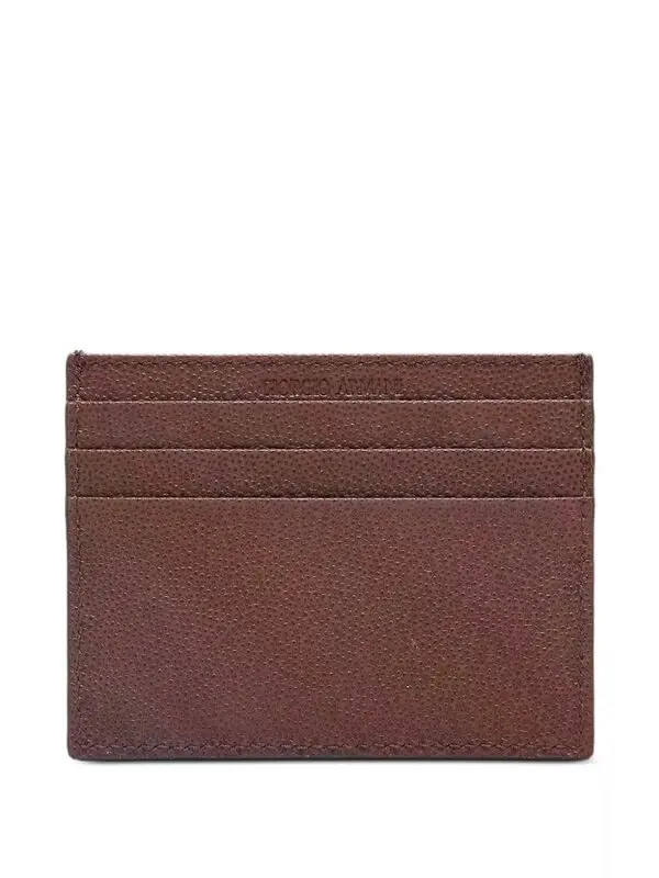 Giorgio Armani Leather Card Holder - Brown