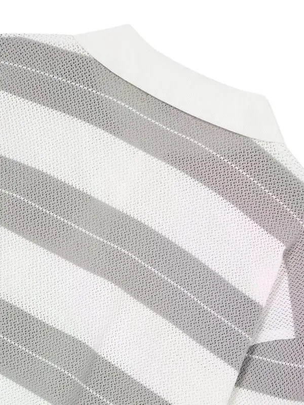 STUDIO TOMBOY Striped Long-sleeve Polo Shirt - Grey