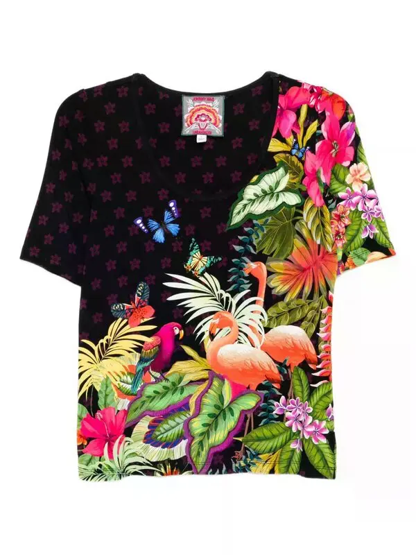 Johnny Was Janie Favorite Scoop Neck Fitted T-shirt