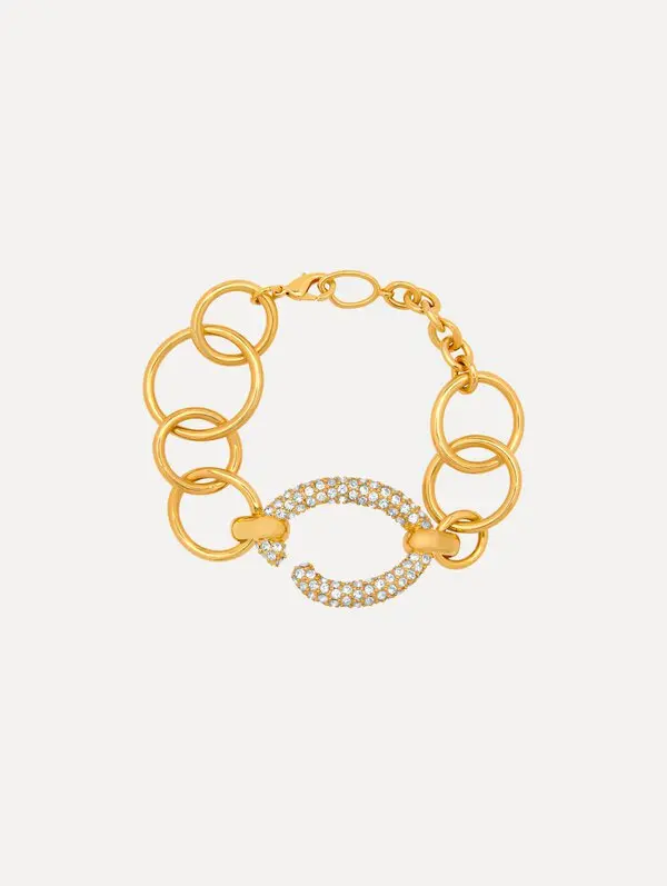 Oscar De La Renta Pav O Chain-link Bracelet - Gold