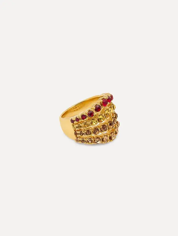 Oscar De La Renta Crystal Band Ring - Multi