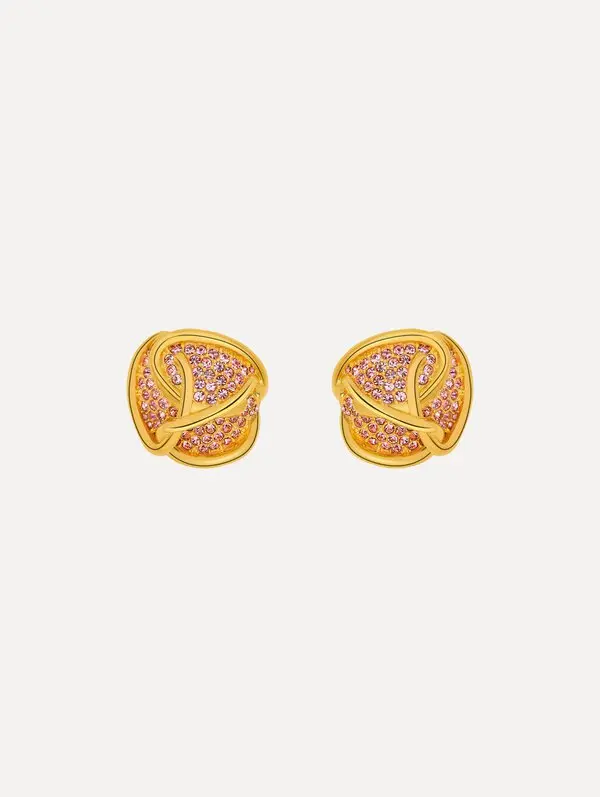 Oscar De La Renta Braided Pave Clip-on Earrings - Pink