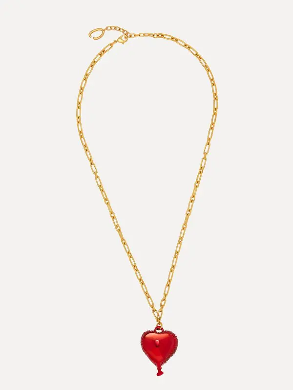 Oscar De La Renta Heart Balloon Pendant Necklace - Red