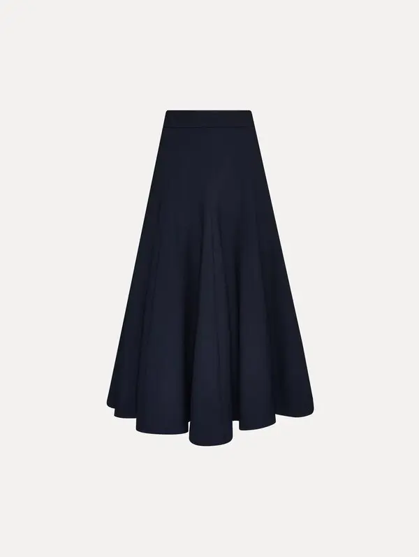 Oscar De La Renta Flared Stretch Wool Skirt