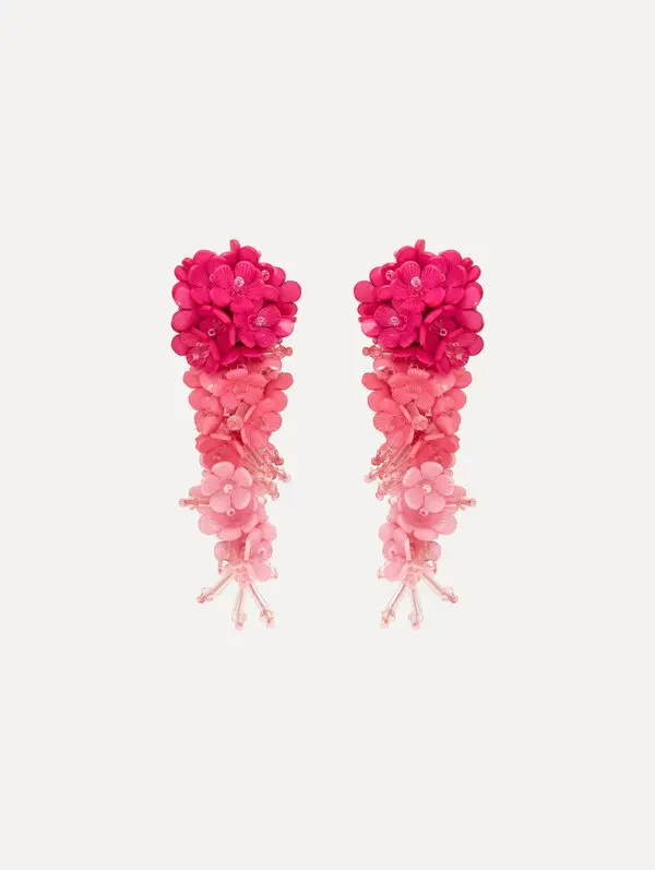 Oscar De La Renta Flower Bouquet Clip-on Earrings - Multi