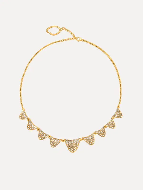 Oscar De La Renta Pav Scallop Necklace - Crystal