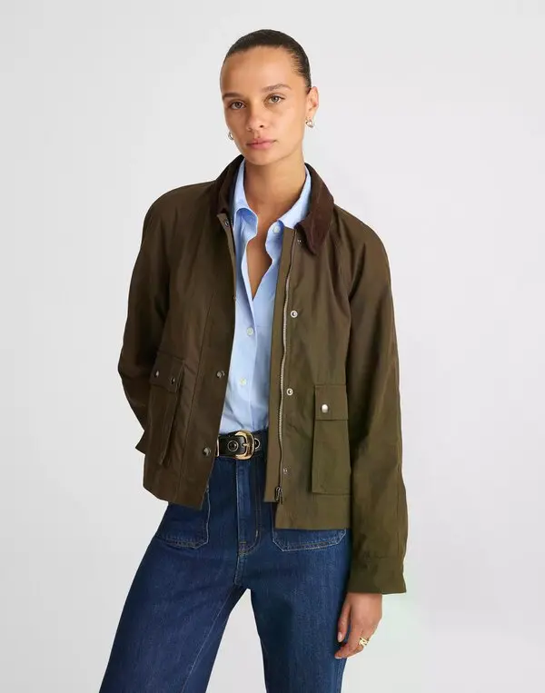 Madewell Waxed Zip-front Jacket - Trench Green
