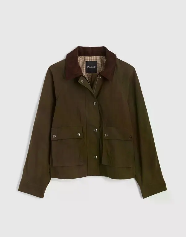 Madewell Waxed Zip-front Jacket - Trench Green