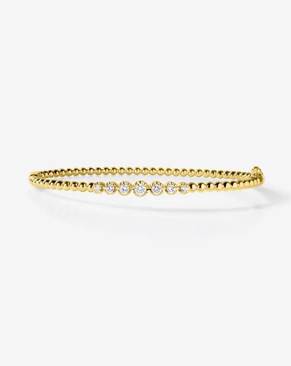 Ring Concierge Diamond Cluster Bead Bangle - One-color