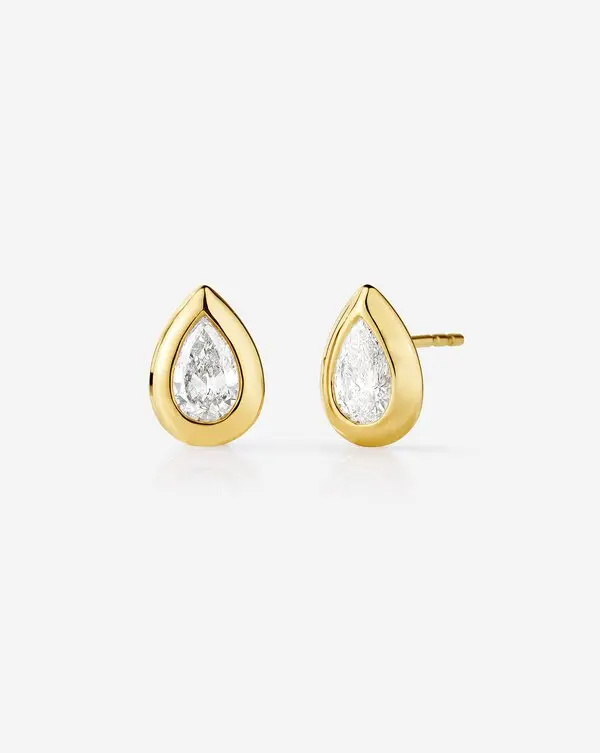 Ring Concierge Framed Pear Lab Diamond Stud Earrings - One-color