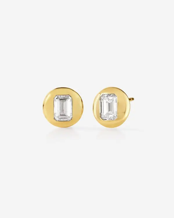 Ring Concierge Framed Emerald Lab Diamond Stud Earrings - One-color
