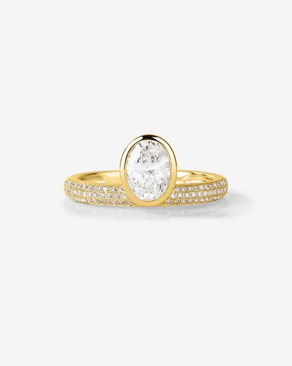Ring Concierge Framed Oval Pavé Lab Diamond Ring - One-color
