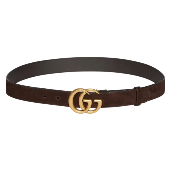 Gucci Gg Marmont Thin Belt - Brown