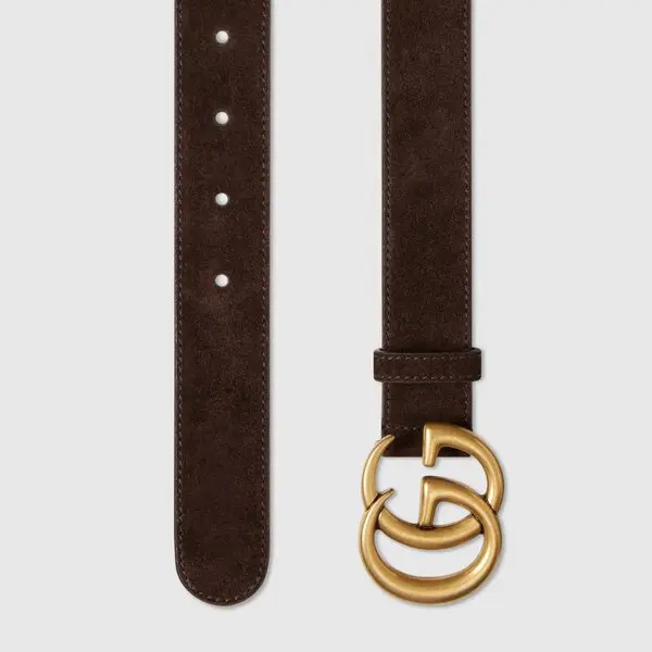 Gucci Gg Marmont Thin Belt - Brown | Editorialist display picture 2