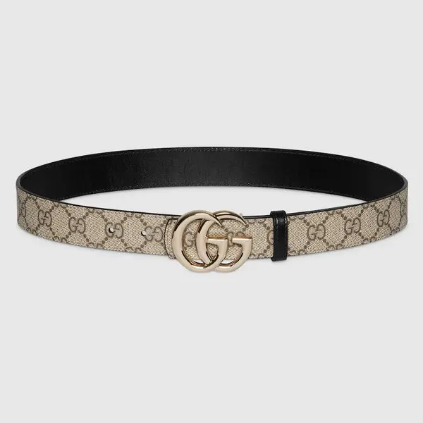 Gucci Reversible Gg Marmont Belt - Beige