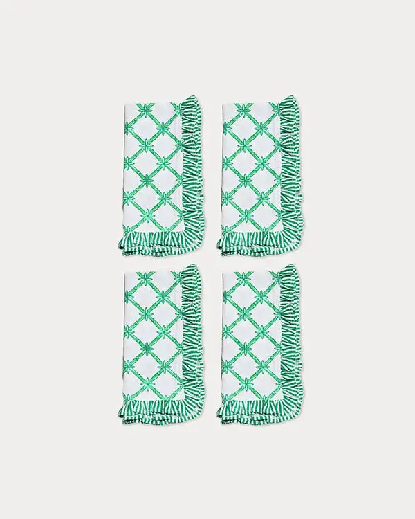 LILLY PULITZER Dinner Napkin Set - Multi Simple Bamboo Trellis With Star