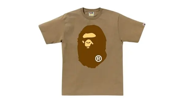 A BATHING APE Big Ape Head Tee Shirt - Beige