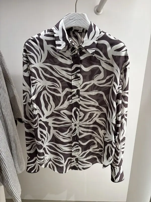 Brunello Cucinelli Printed Long Sleeve Shirt
