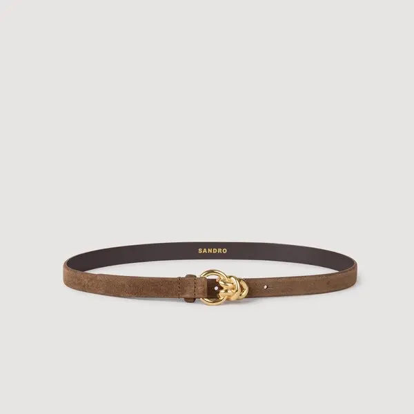 Sandro Suede Leather Belt - Brown