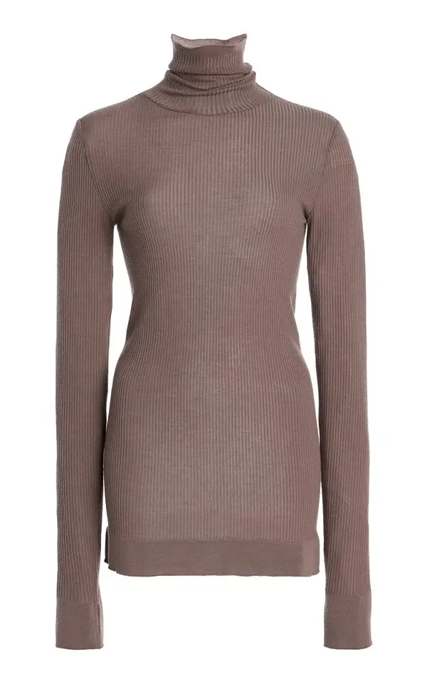 LEMAIRE Seamless High-neck Wool Top - Grey