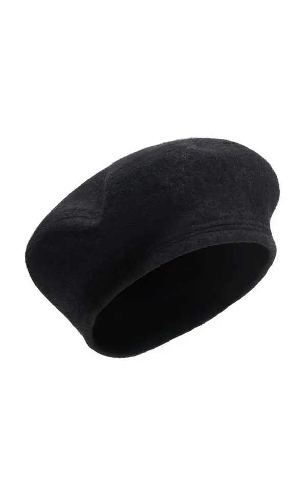 LEMAIRE Oversized Wool-alpaca Beret - Black