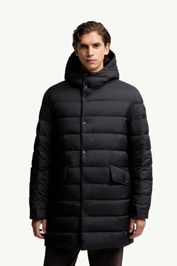 Moncler Merri Reversible Wool Hooded Long Down Jacket