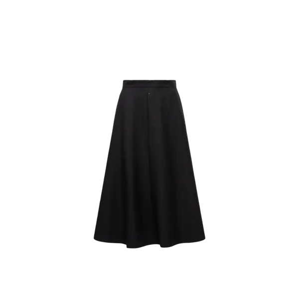 Moncler Mouliné Wool Midi Skirt - Black