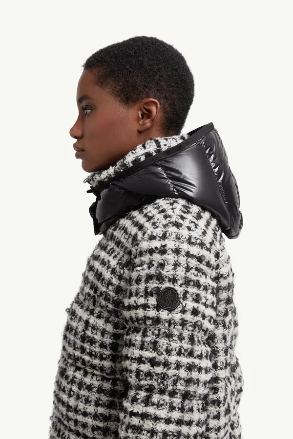 Moncler Andronne Tweed Hooded Down Jacket - Multicolor