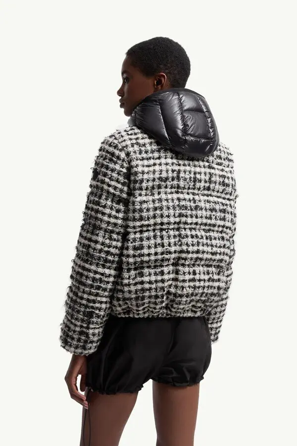 Moncler Andronne Tweed Hooded Down Jacket - Multicolor