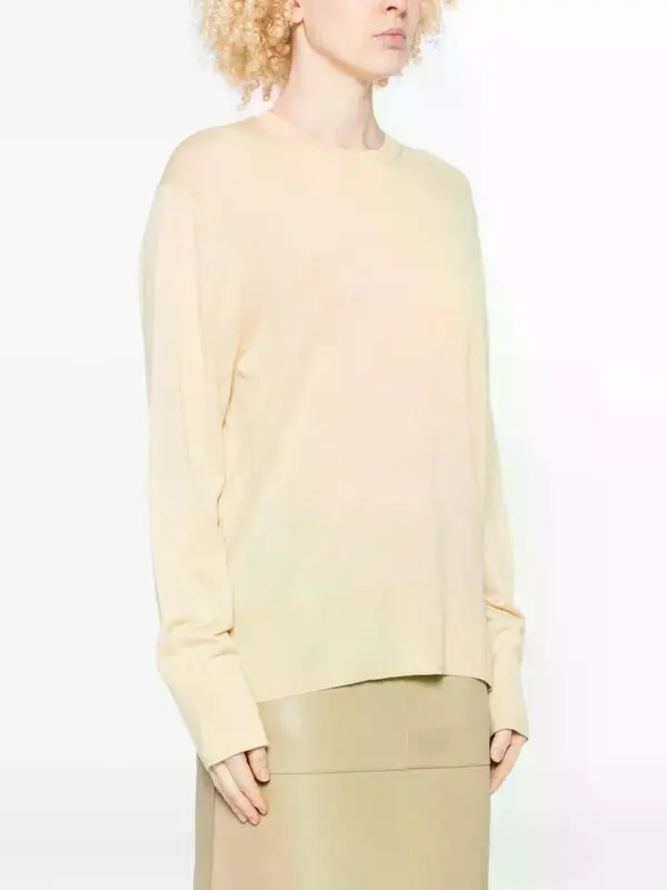 TOTEME Crew-neck Wool Silk Knit - Neutrals