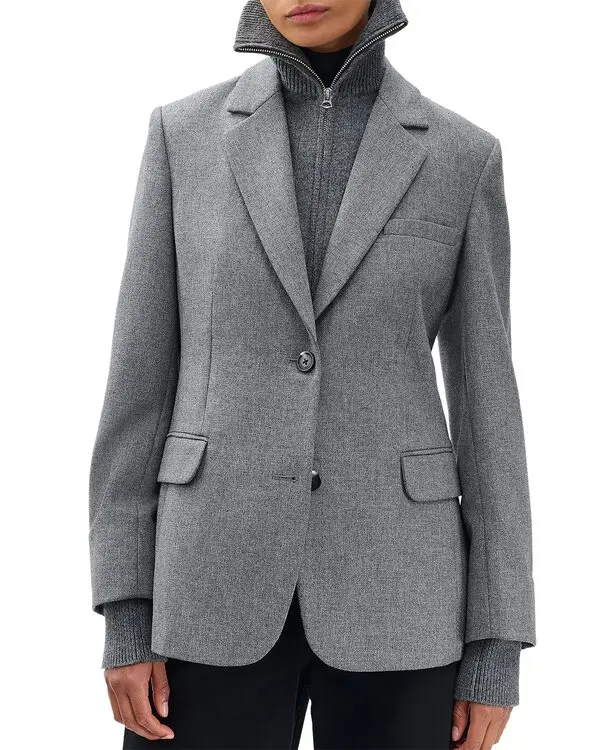 Rag & Bone Frank Knit Combo Blazer - Gray