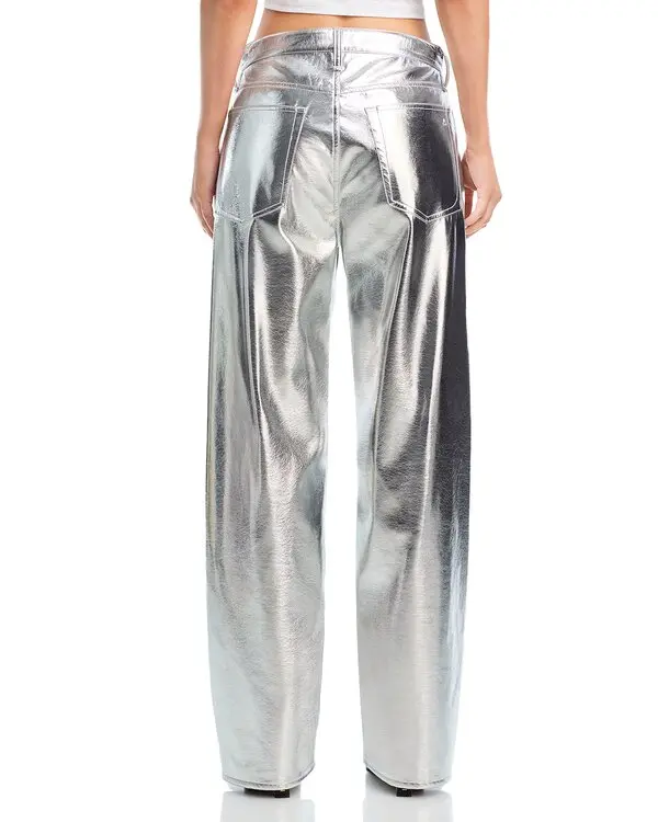 Rag & Bone Logan Faux Leather Wide Leg Jeans