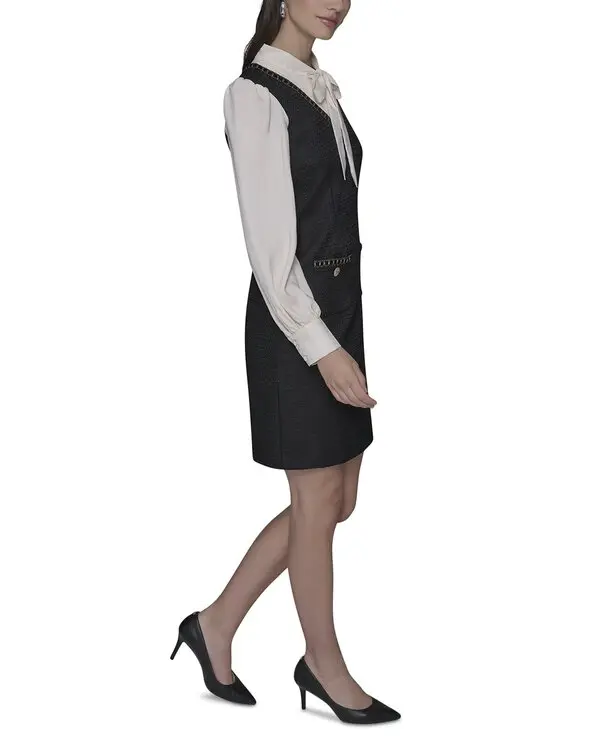 karl lagerfeld black tweed dress KARL LAGERFELD Paris Women's Dresses Blazer Dress,Black/Silver,4 at Amazon  Women's Clothing store