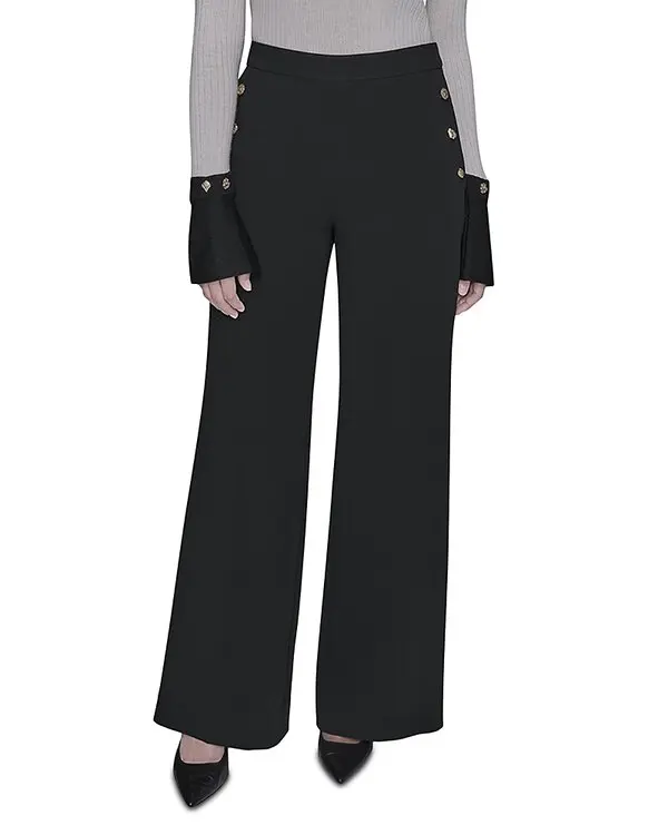 Karl Lagerfeld Paris Sailor Button Flare Pants