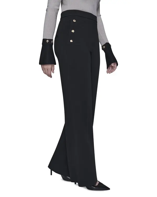 Karl Lagerfeld Paris Sailor Button Flare Pants