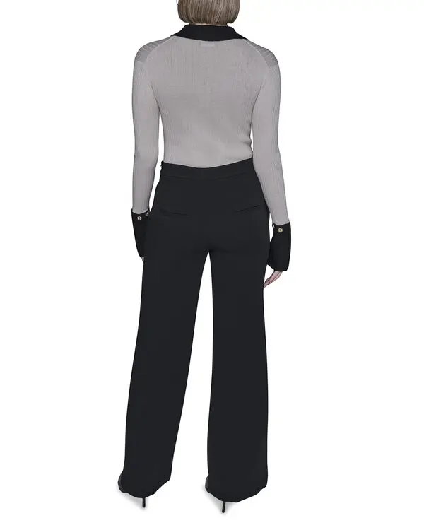 Karl Lagerfeld Paris Sailor Button Flare Pants