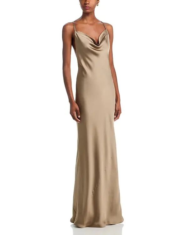 Norma Kamali Crossback Bias Gown - Elm