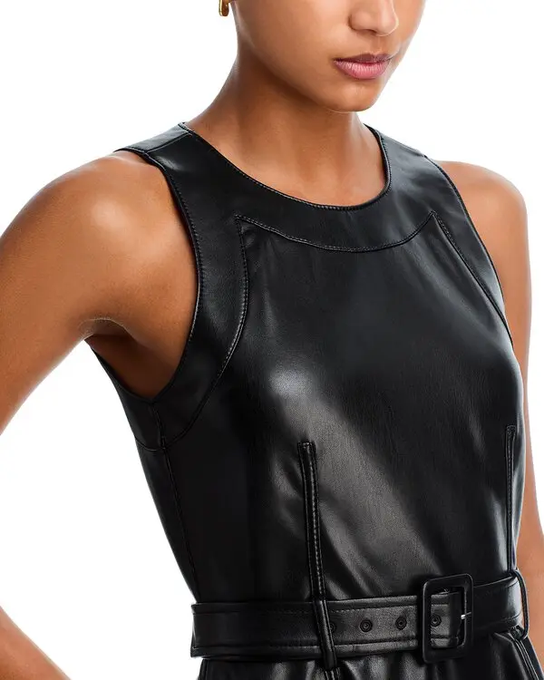 Cinq À Sept Zelda Faux Leather Dress - Black