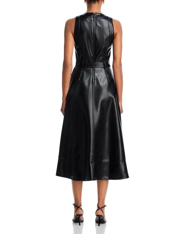 Cinq À Sept Zelda Faux Leather Dress - Black