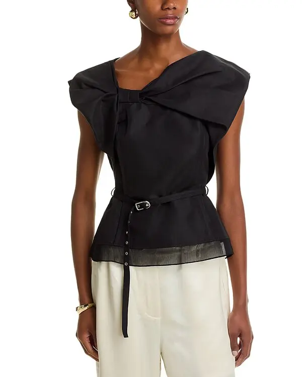 3.1 Phillip Lim Draped Bow Belted Top