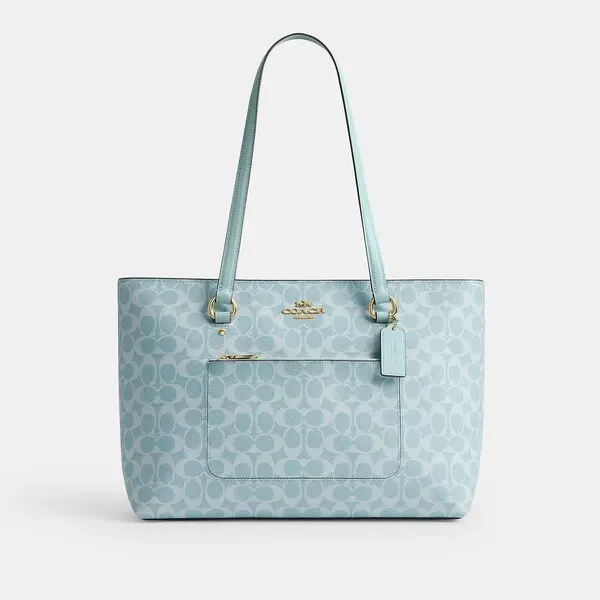 COACH OUTLET Coach Signature Canvas Station Tote Bag - Gold/light Blue