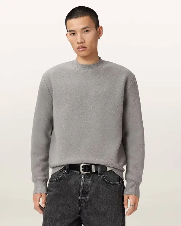 ALLSAINTS Marko Merino Wool Sweater - Grey