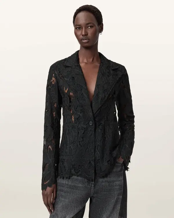 ALLSAINTS Charli Relaxed Fit Embroidered Jacket