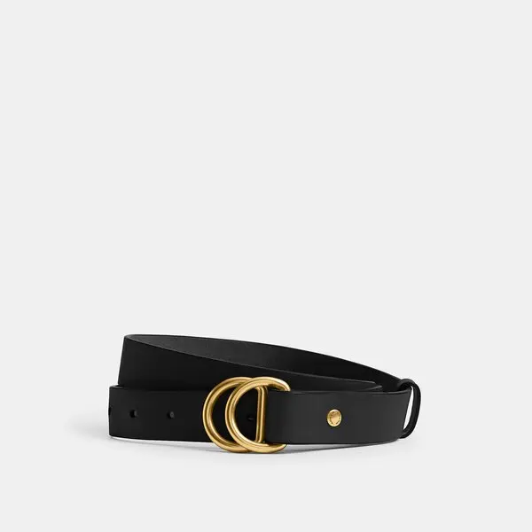 COACH D-ring Belt, 31mm - Dark Brass/black