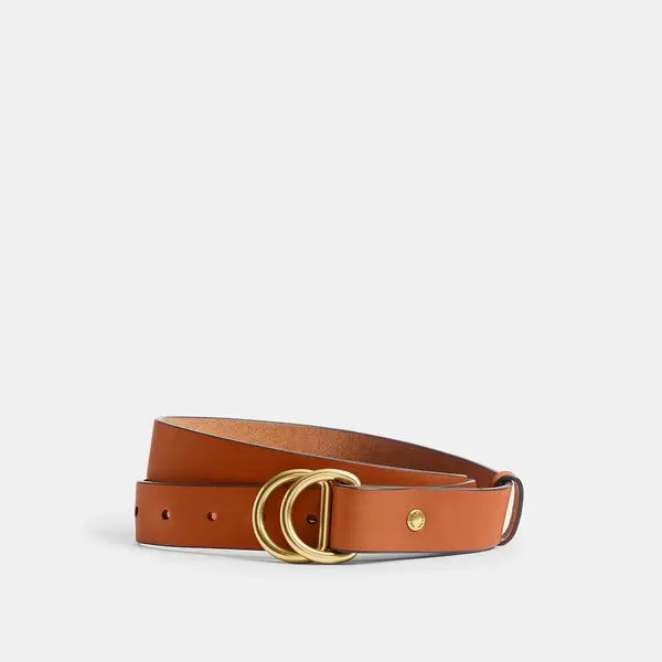 COACH D-ring Belt, 31mm - Dark Brass/toffee