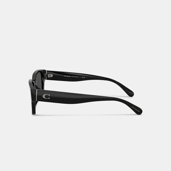 COACH Maxi Sculpted C Narrow Square Sunglasses - Black